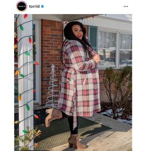 torrid | Jackets & Coats | Torrid Pink Plaid Longline Blazer ...